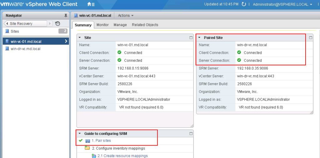 VMware Site Recovery Manager (SRM 6.0) Part 3 – Configuring SRM Site ... VMware Site Recovery Manager (SRM 6.0) Part 3 – Configuring SRM Site ...