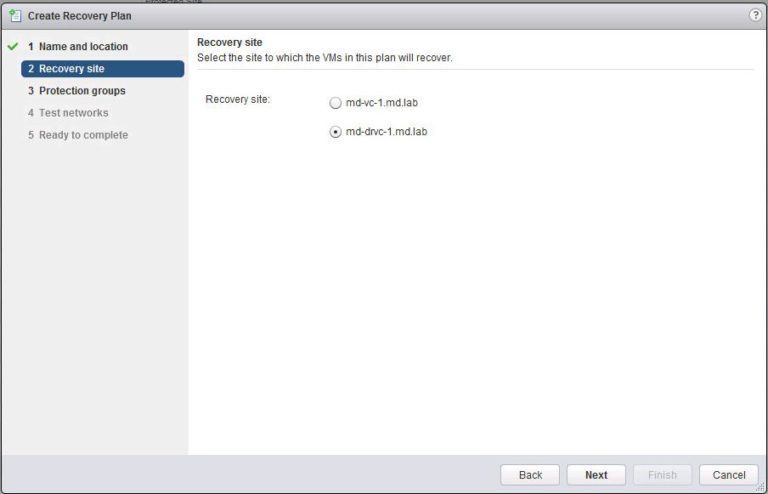 Create vSphere Replication based Recovery Plan in VMware SRM