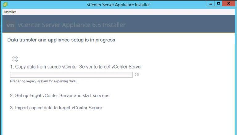 Migrate Windows vCenter to vCenter Server appliance