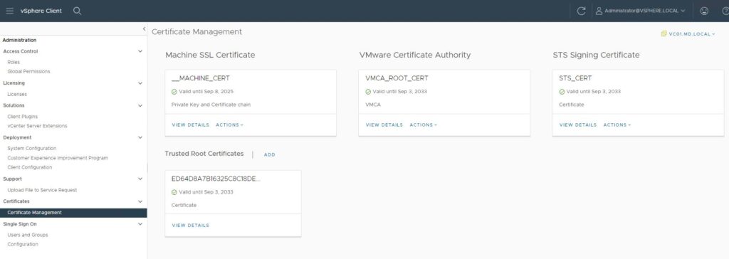 Master Guide - vCenter Server Certificate Replacement with Custom CA
